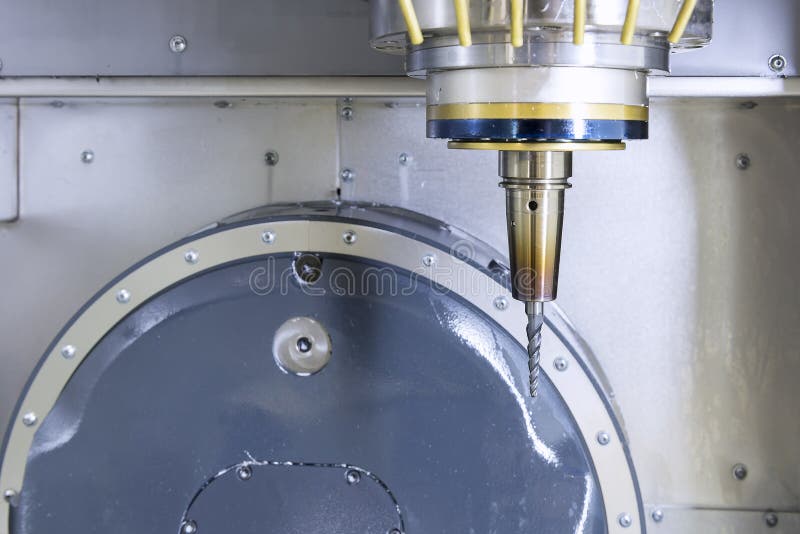 The Spindle of CNC Machine with the Taper Cutter. Stock Image - Image ...