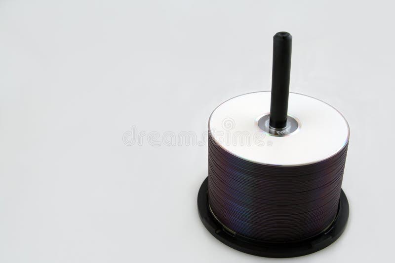 Spindle of DVDs stock photo. Image of media, couple, circles - 1642444