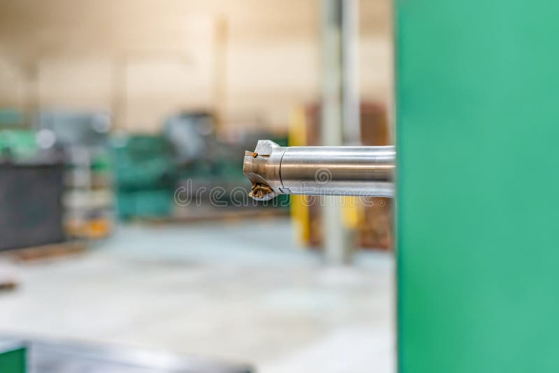 Spindle with End Mill on the Mandrel of a CNC Machine Stock Image ...