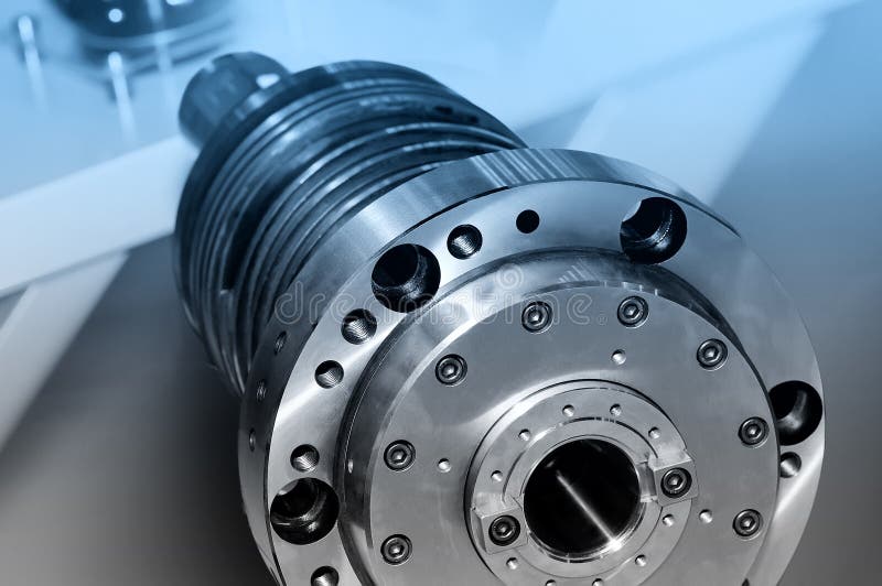 Spindle for Industrial Machinery. Blue Toned Image Stock Photo - Image ...