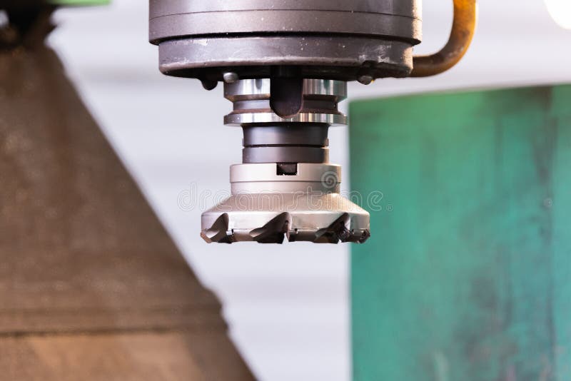 Spindle with a Milling Cutter in a Mandrel on a CNC Milling Machine ...