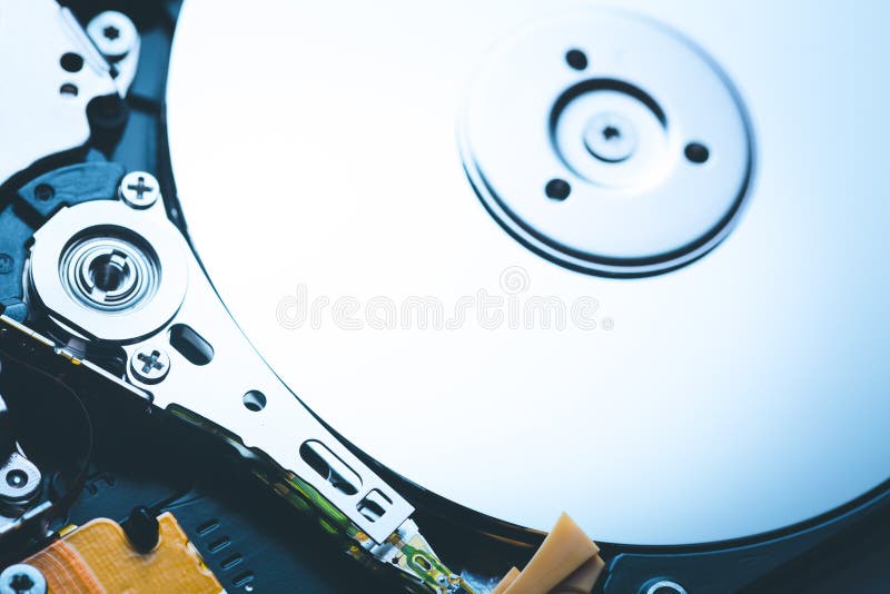 Hard Disk Platter and Platters Clamp Isolated Stock Photo - Image of ...
