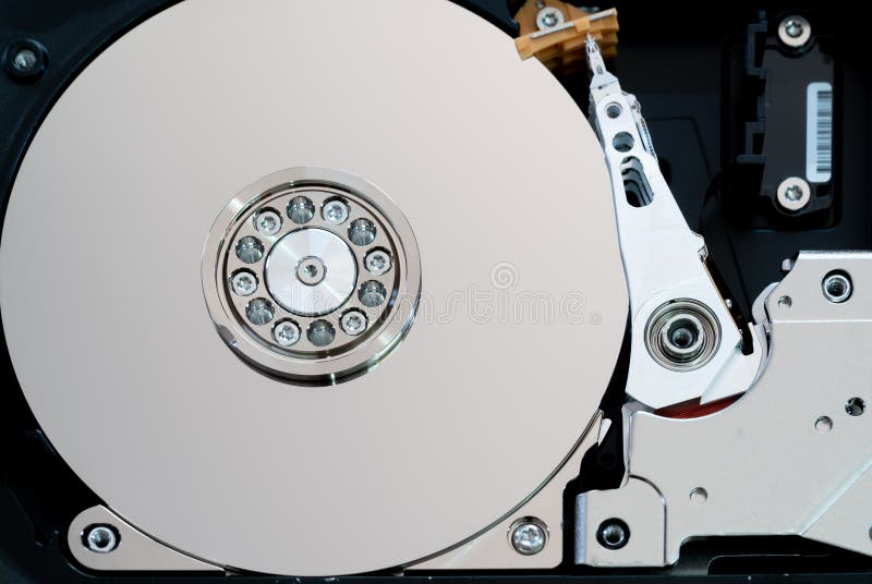 Spindle and Magnetic Head of Hard Disk Stock Image - Image of detail ...
