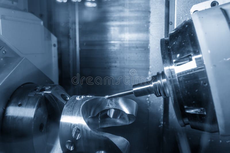 The Spindle Tilt Type 5 Axis CNC Machine Stock Image - Image of holder ...
