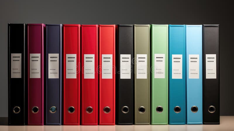 Spine binders desk stock illustration. Illustration of organization ...