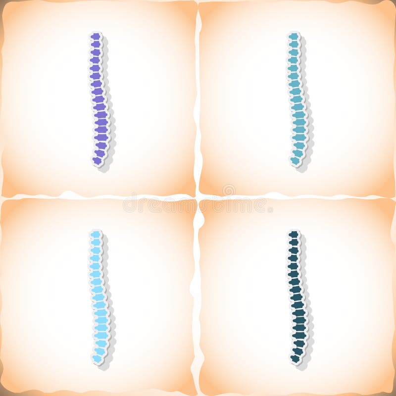 Spine. Flat Sticker with Shadow on Old Paper Stock Vector ...