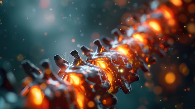 A Spine with Glowing Discs Representing Chronic Debilitating Back Pain ...