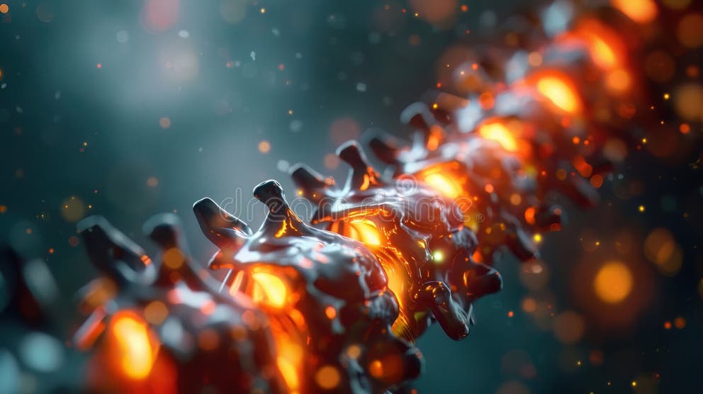 A Spine with Glowing Discs Representing Chronic Debilitating Back Pain ...