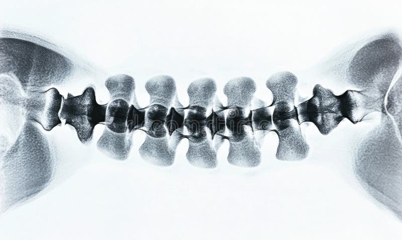 A Spine is Shown in Black and White Stock Illustration - Illustration ...