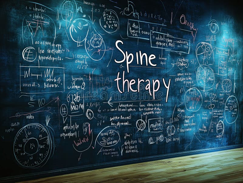 Spine Therapy Text Written on a Blackboard. Stock Photo - Image of ...