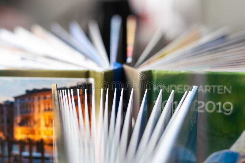 The Spines of Photo Books. the View from the Top Stock Image - Image of ...