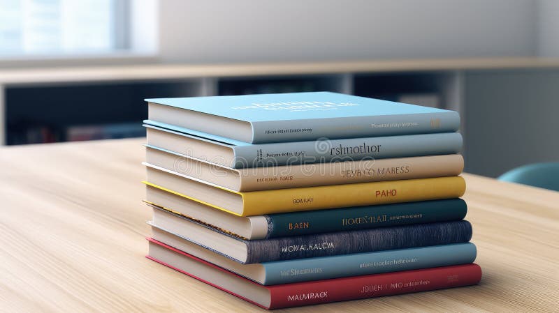 Spines Stack of Books Mockup Stock Illustration - Illustration of ...