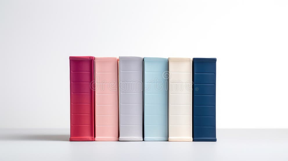 Spines Stack of Books on White Background Stock Illustration ...