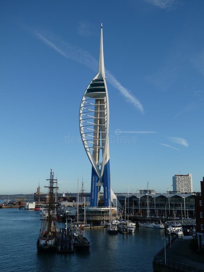 Spinnaker Tower in the sun editorial stock image. Image of tower ...