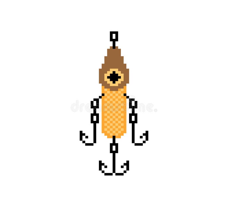 Spinner Fishing Tackle Pixel Art. 8 Bit Accessory for Fishing Pixelated ...