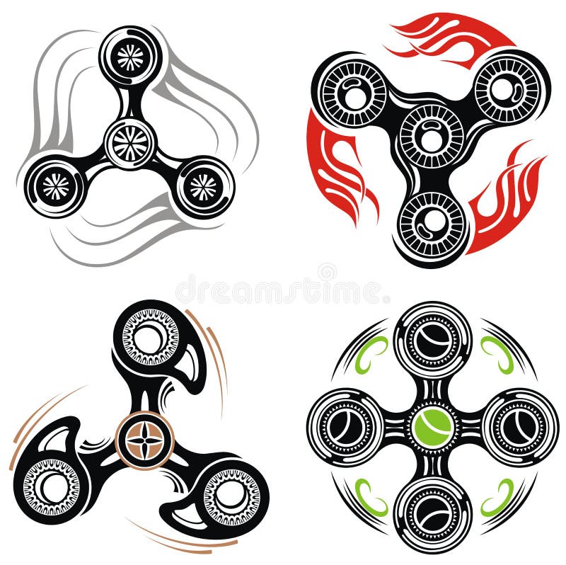 Spinner Vector Logo and Labels Stock Vector - Illustration of grease ...