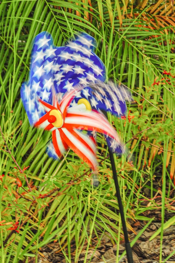 Spinning, American Flag Pinwheel Stock Photo - Image of vertical ...