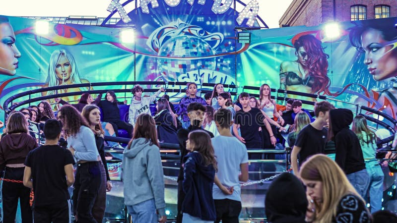 Spinning Amusement Park Ride Tagada Stock Footage - Video of prater ...