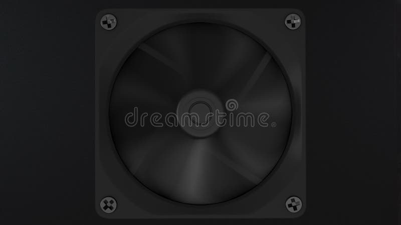 Spinning Computer Fan with White Blades on White Computer Case. Stock ...