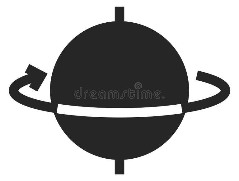 Spinning Black Icon. Angular Momentum Stock Vector - Illustration of ...