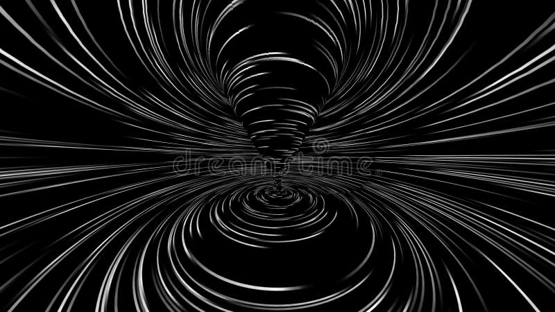 Spinning Black and White Striped Funnel, Loopable Animation Stock Video ...