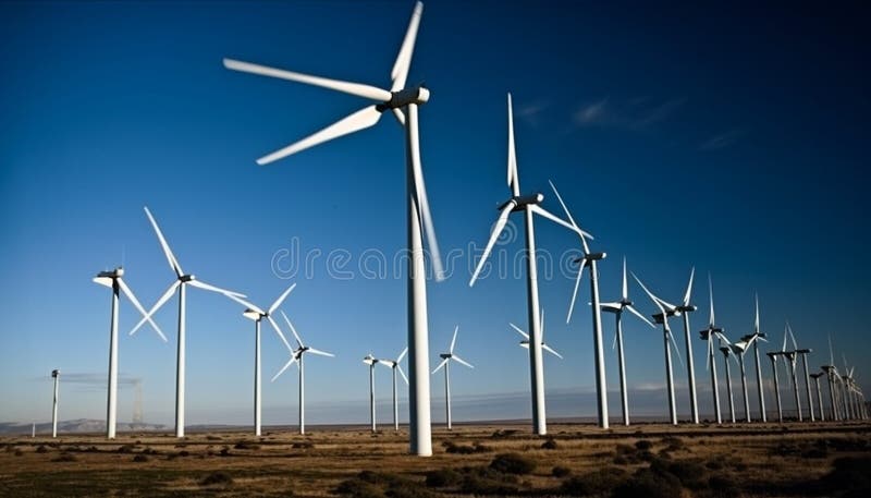 Spinning Blade Harnessing Wind Powers Electricity Generation Generated ...