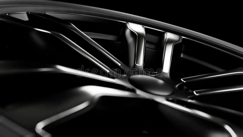 Spinning Car Wheel on Black Background. Loop Animation Stock Video ...