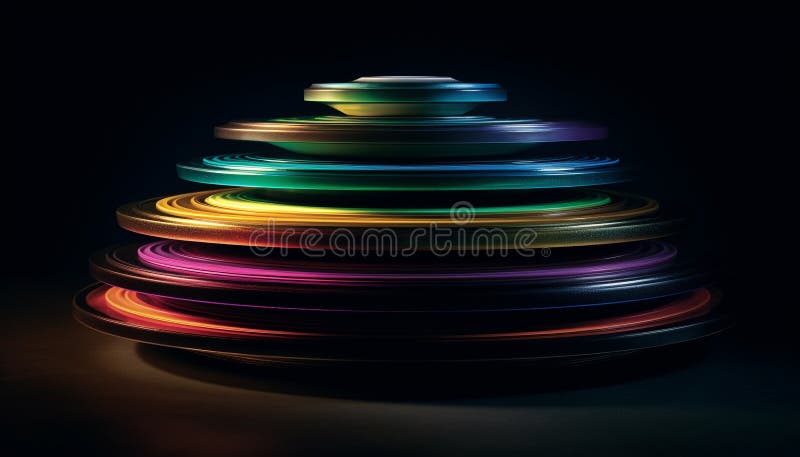 Spinning Circle of Vibrant Colors, Illuminated Backdrop Generated by AI ...