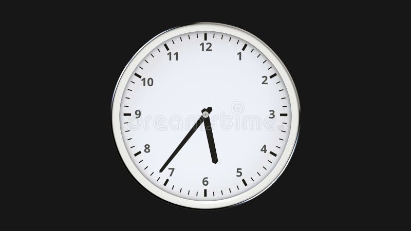 Spinning Clock with Hands Showing Minutes and Hours Time on Dark ...