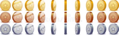 Spinning Coins Animation for Game Stock Vector - Illustration of ...