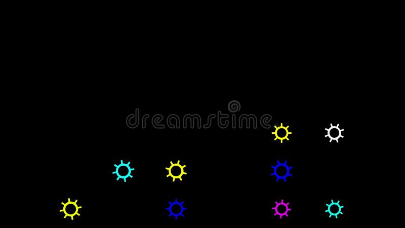Spinning Colorful Gears Motion Graphics with Plain Black Background ...
