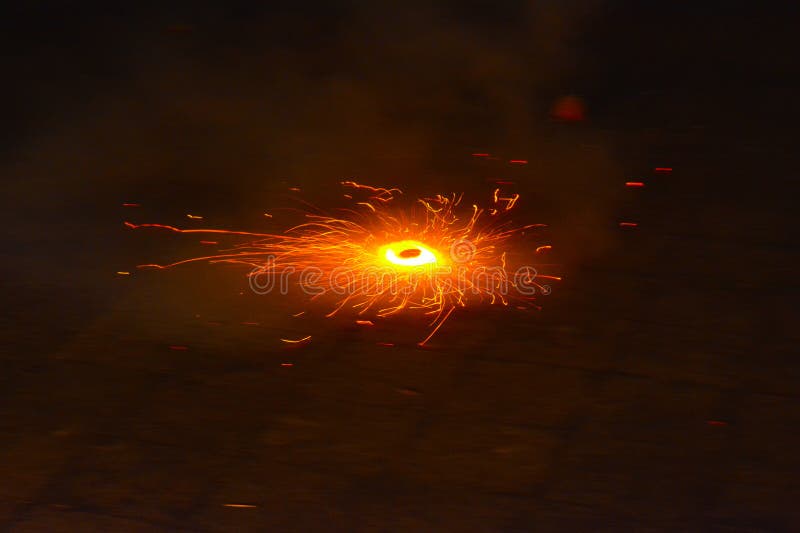 Spinning Cracker on Diwali Festival Stock Photo - Image of fire, golden ...