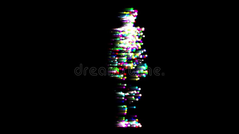 Spinning 3d Human Shape with Magic Colorful Particles on Plain Black ...