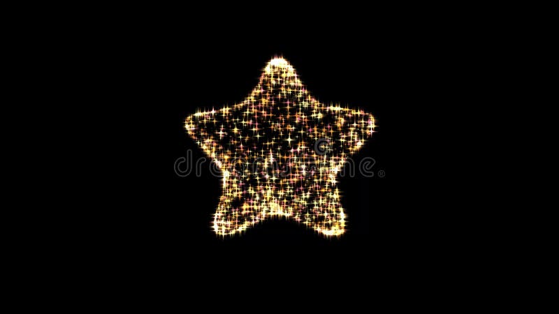Spinning 3d Star Shape with Fire Particles on Plain Black Background ...