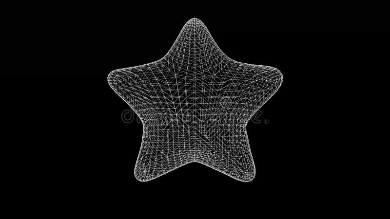 Spinning 3d Star Shape with Fire Particles on Plain Black Background ...