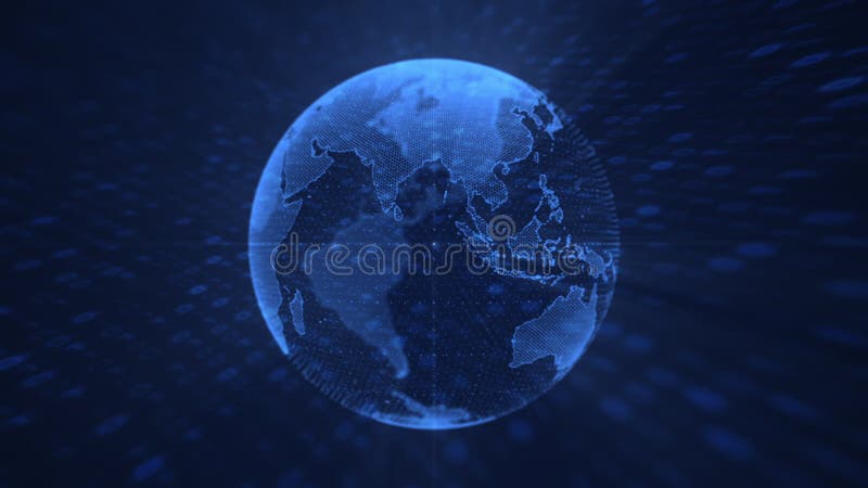 Digital Globe and Binary Code Technology Background Stock Video - Video of earth, concept: 247579649