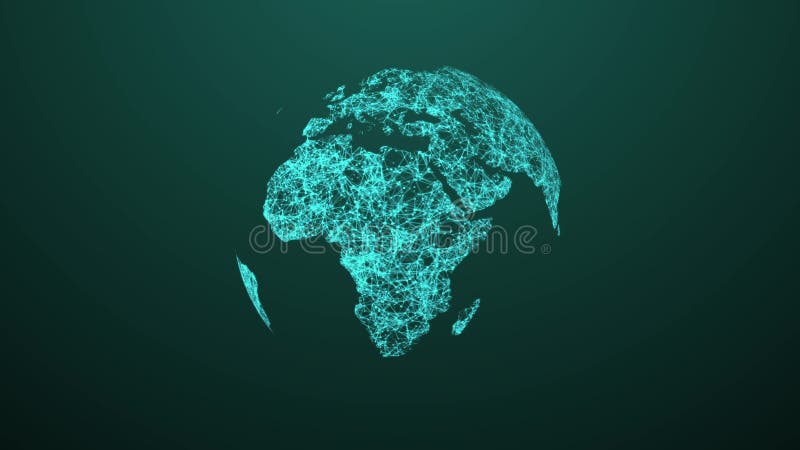 Spinning Earth Globe Animation Made of Dots and Lines Connections Stock ...
