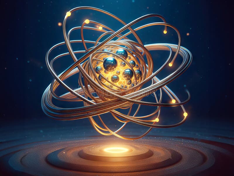 Spinning electrons stock illustration. Illustration of nucleus - 314303548