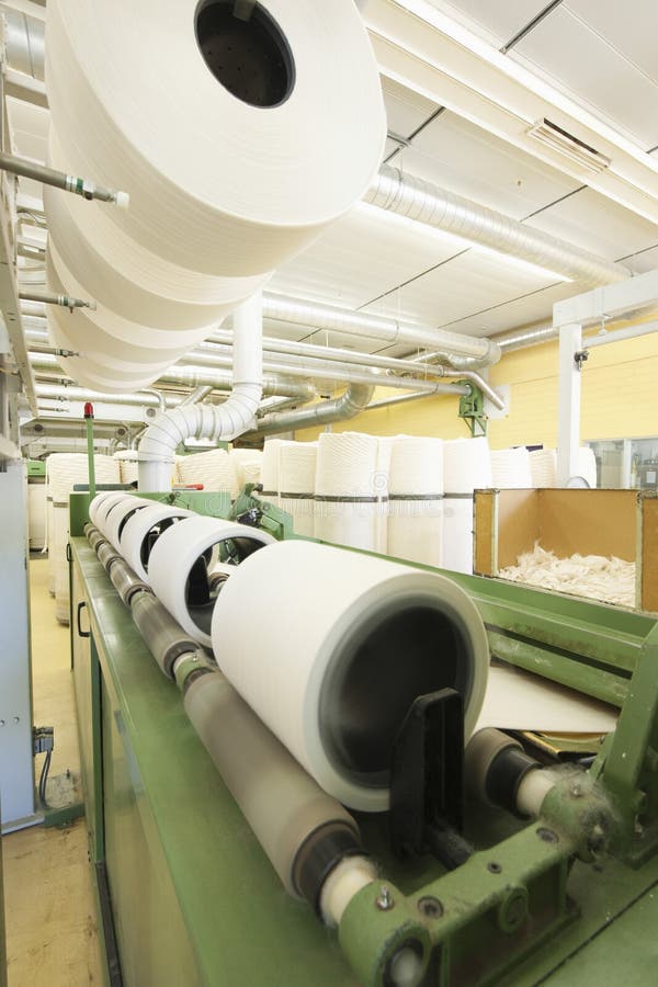 Cotton Roll at Spinning Factory Stock Photo - Image of production ...