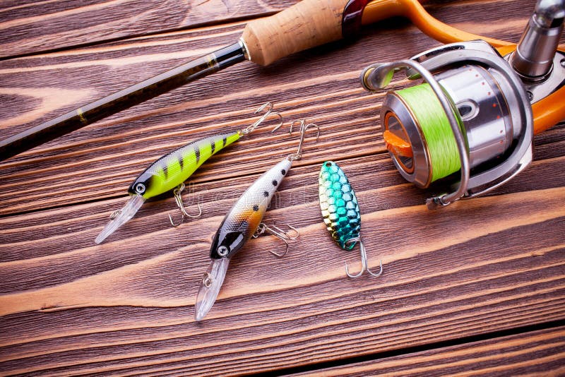 Spinning fishing and bait stock photo. Image of fish - 81169846
