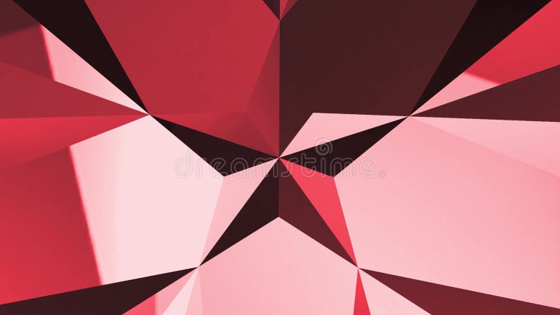 Spinning Five-pointed Red Diamond Background Loop. Iridescent Rotating ...
