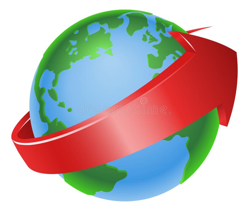 Spinning Globe Arrow Illustration Stock Vector - Illustration: 33142777
