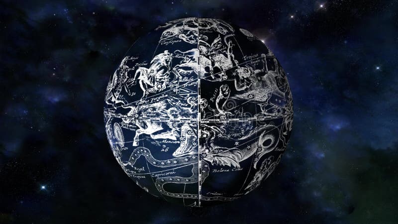 Space Sphere with Signs of the Zodiac. Stock Footage - Video of bright ...