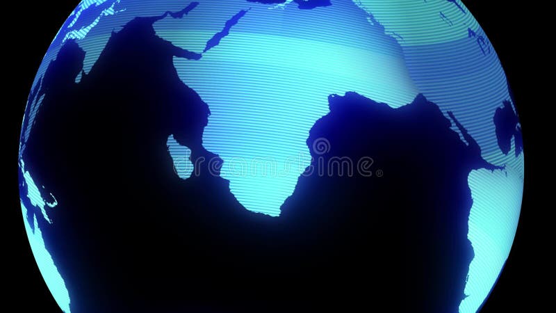 A Holographic Globe Floats Above the Hands of a Person, Gently Spinning ...