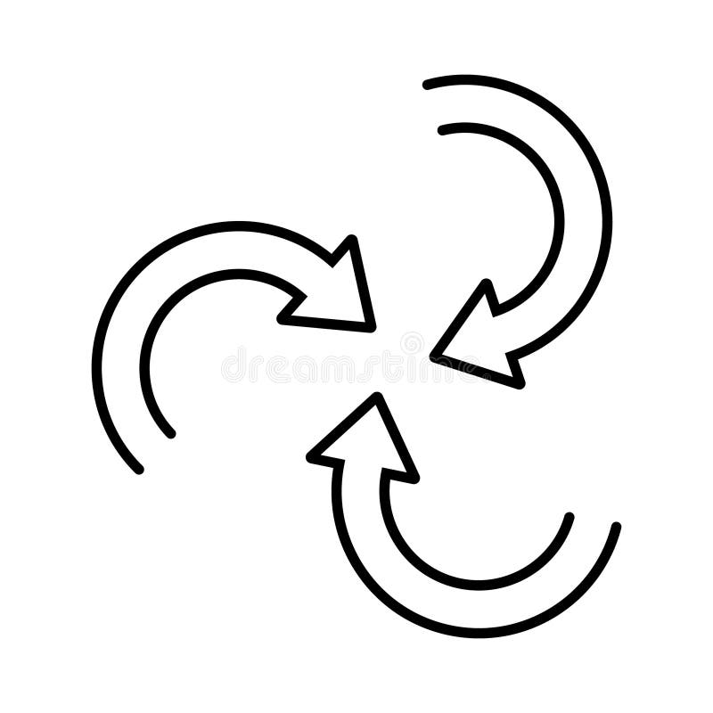 Spinning Inside Triple Arrow Icon Design in Linear Style. Stock Vector ...