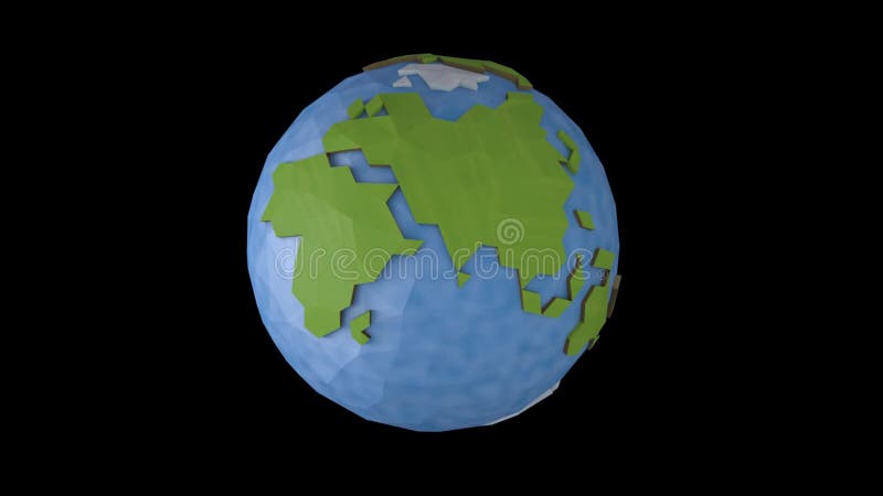 Spinning Low Poly Planet Earth Stock Video - Video of nature, spinning ...