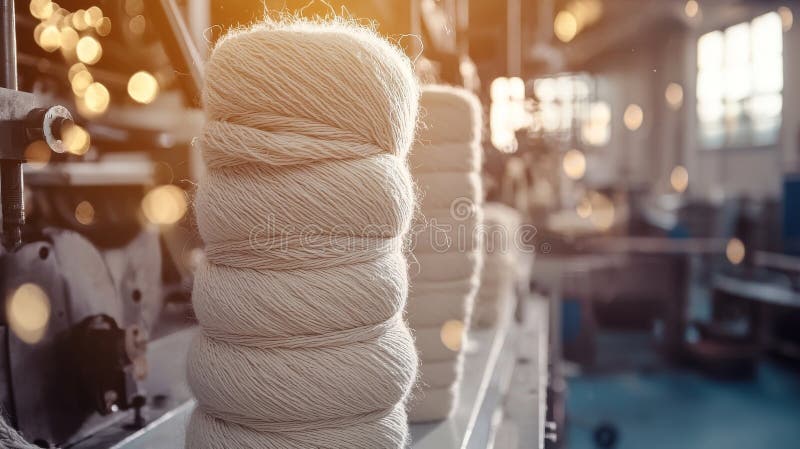 The Spinning Machine of a Textile Factory in a Textile Industry Scene ...