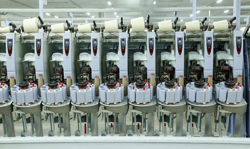 Spinning Mill Equipment is Running, Stock Photo - Image of bobbin ...