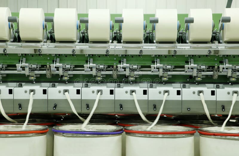 Spinning Mill Equipment is Running, Stock Image - Image of modernized ...