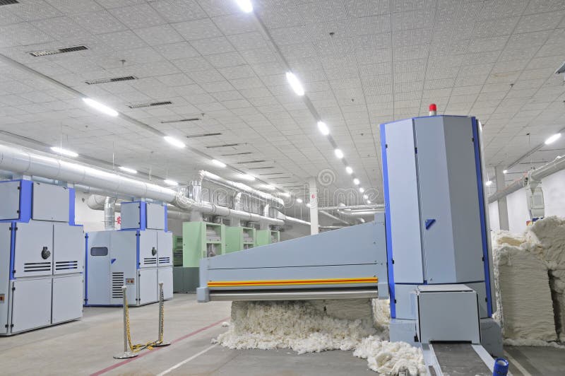 Spinning Mill Equipment in the Workshop Stock Photo - Image of line ...